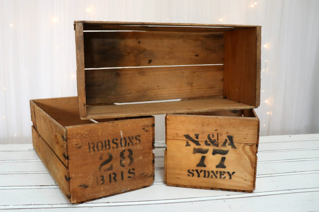 Hire Wooden Fruit Box - Melbourne | Country Charm Event Hire