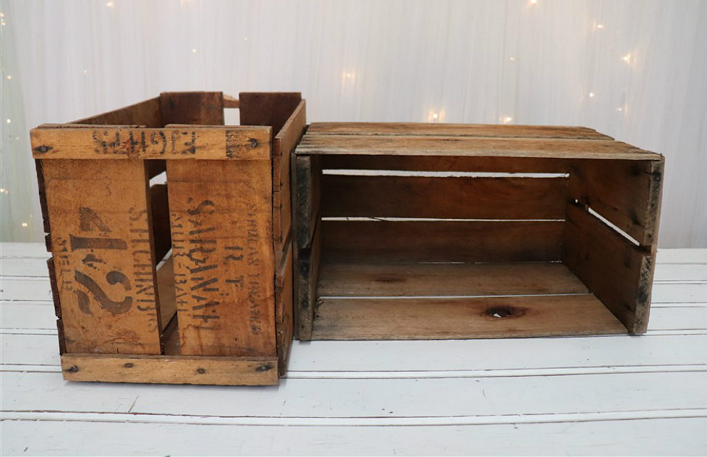 Medium Wooden Fruit Box | Country Charm Event Hire