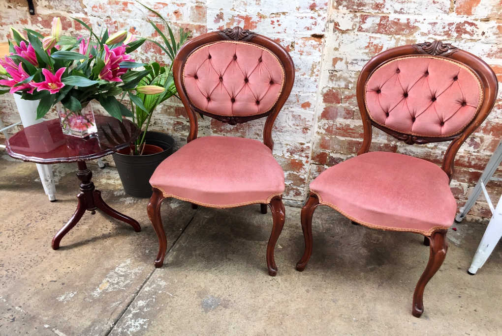 Pink Vintage Chairs - Country Charm Event Hire