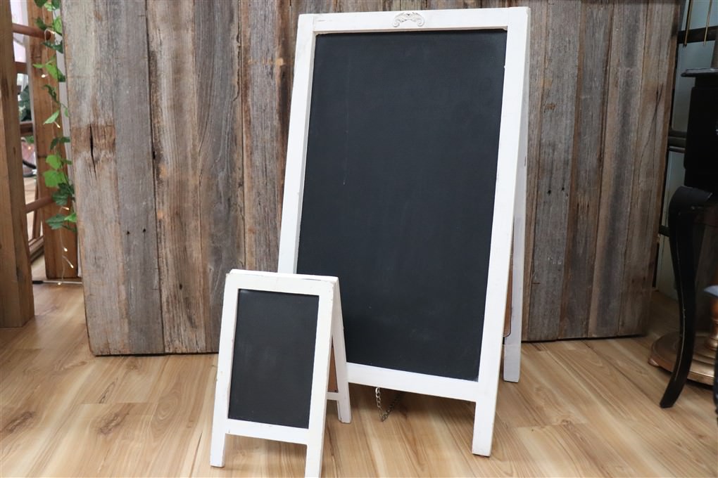 Large White A-Frame Blackboard | Country Charm Event Hire