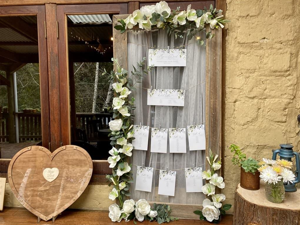 Rustic Seating Plan Display | Country Charm Event Hire