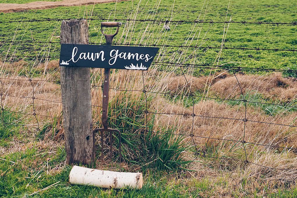 Lawn Games Sign | Country Charm Event Hire