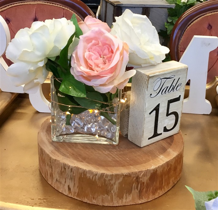 White-Wash Table Numbers | Country Charm Event Hire