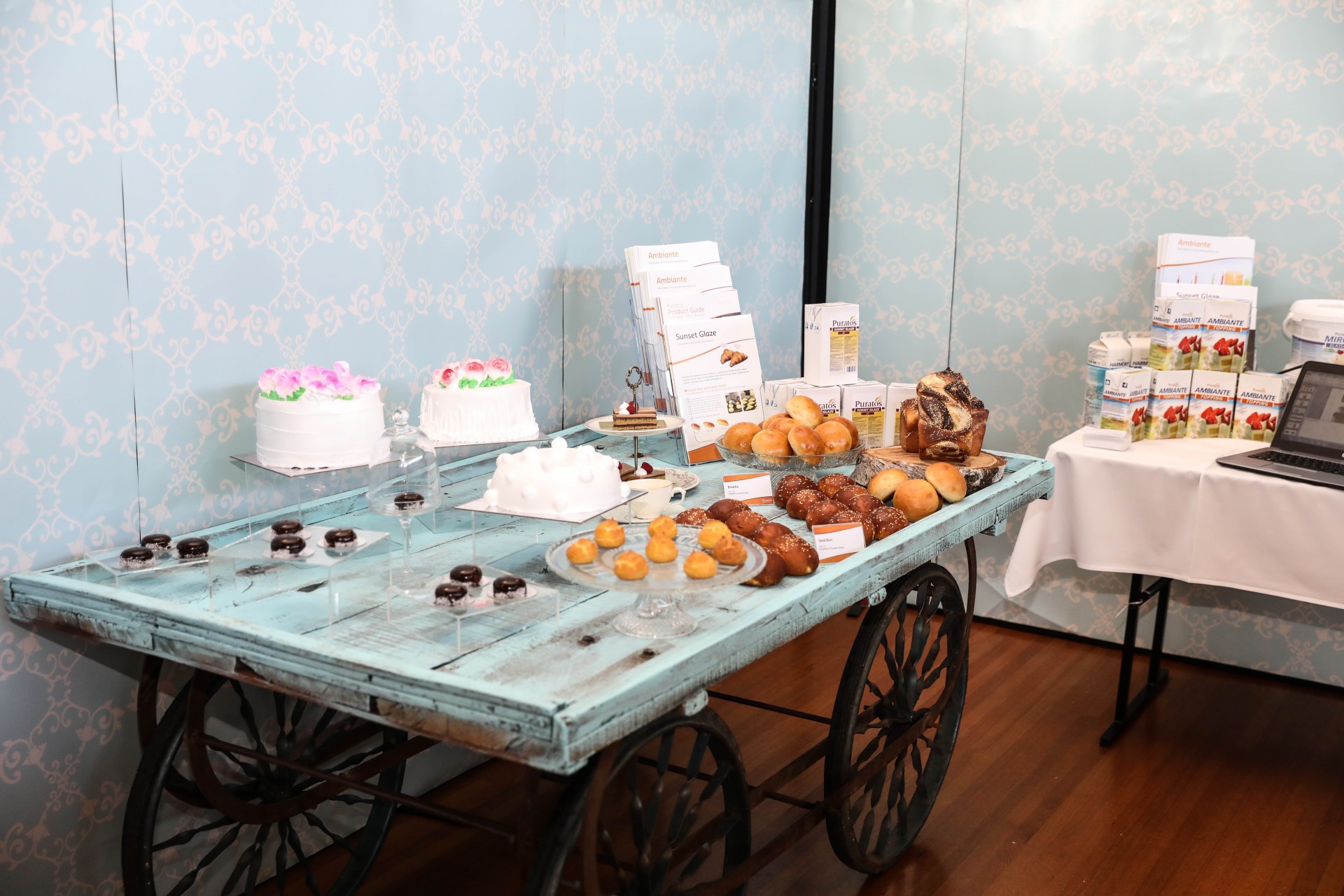 Aqua Rustic Market Cart - Country Charm Event Hire