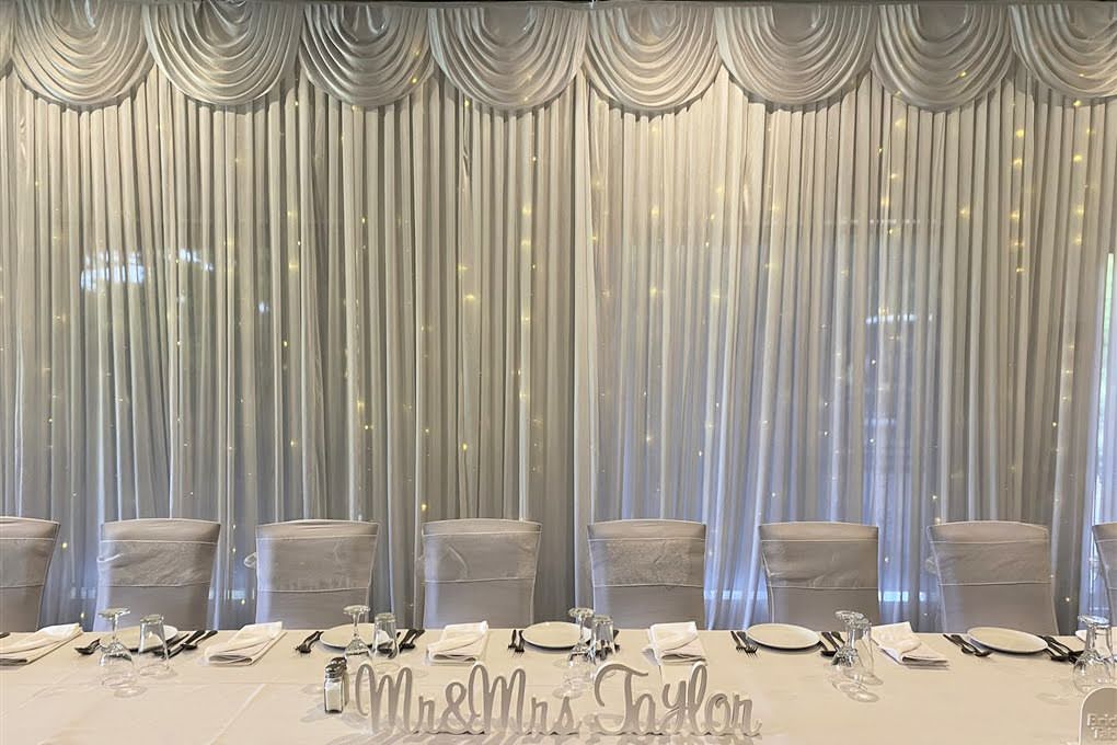 White Fairy Light Curtain Backdrop 6m - Country Charm Event Hire White Fairy Light Curtain Backdrop 6m - Country Charm Event Hire