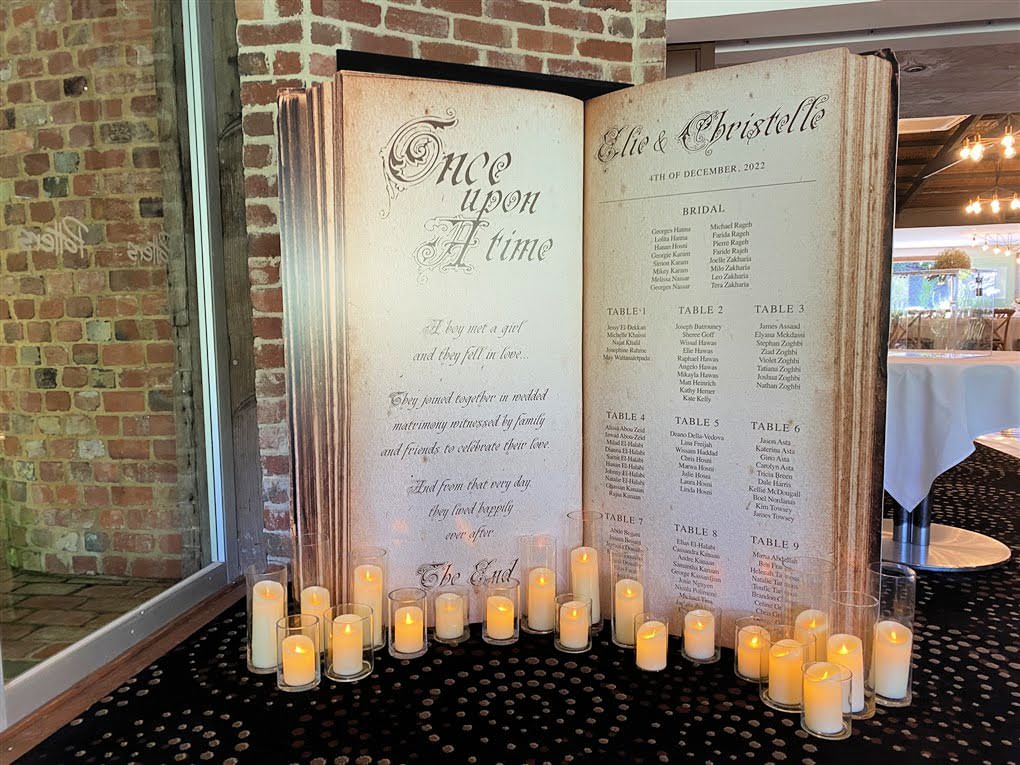 Giant Fairy Tale Book - Seating Plan | Country Charm Event Hire