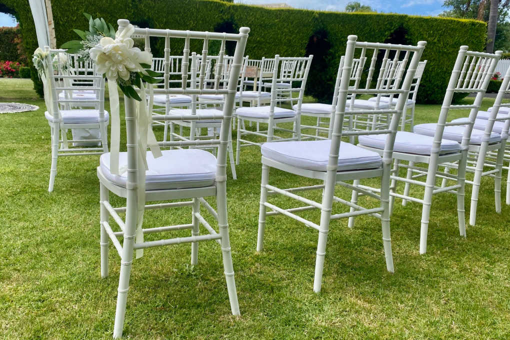 Hire White Tiffany Chairs | Country Charm Event Hire