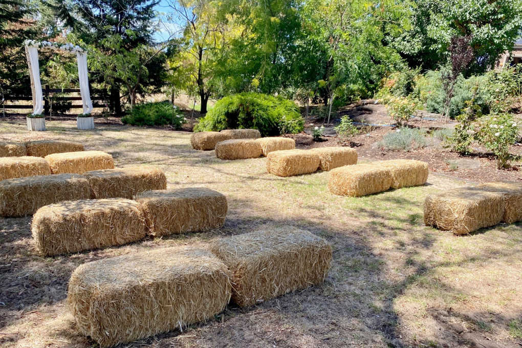 Hay Bales Wedding Seating - Melbourne | Country Charm Event Hire