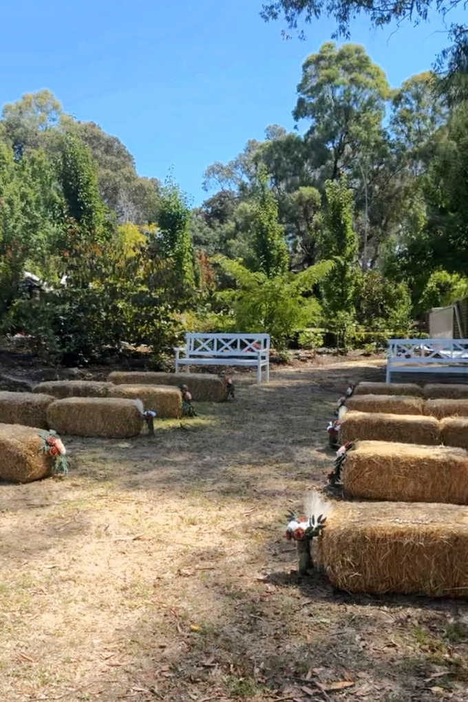 Hay Bales Wedding Seating - Melbourne | Country Charm Event Hire