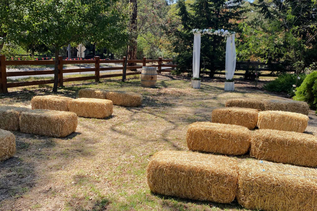 Hay Bales Wedding Seating - Melbourne | Country Charm Event Hire