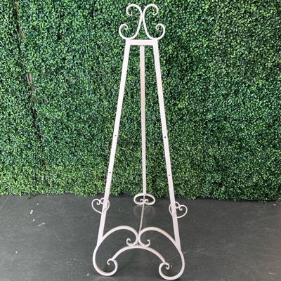 Small White Metal Easel | Country Charm Event Hire