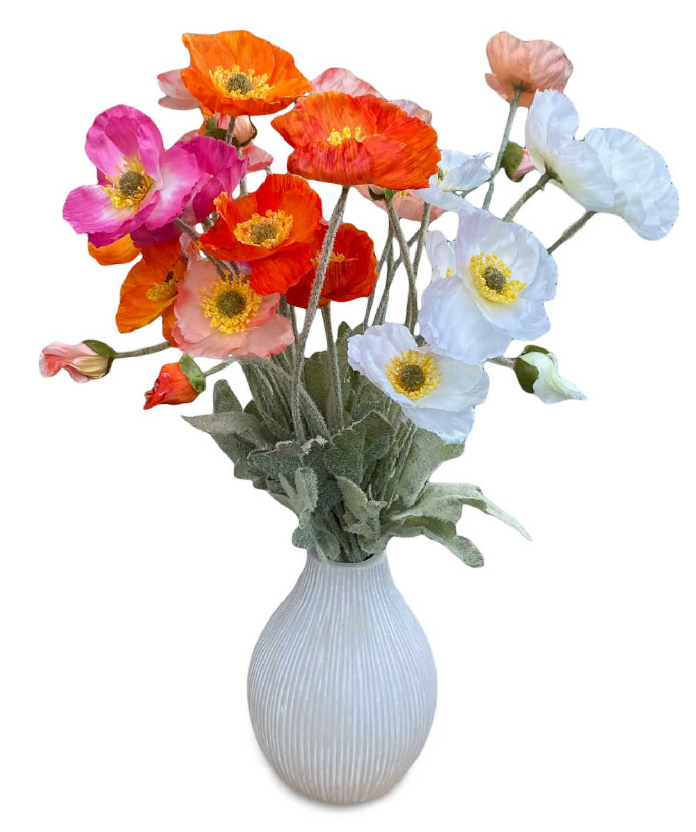 Faux Poppy Arrangement - Country Charm Event Hire