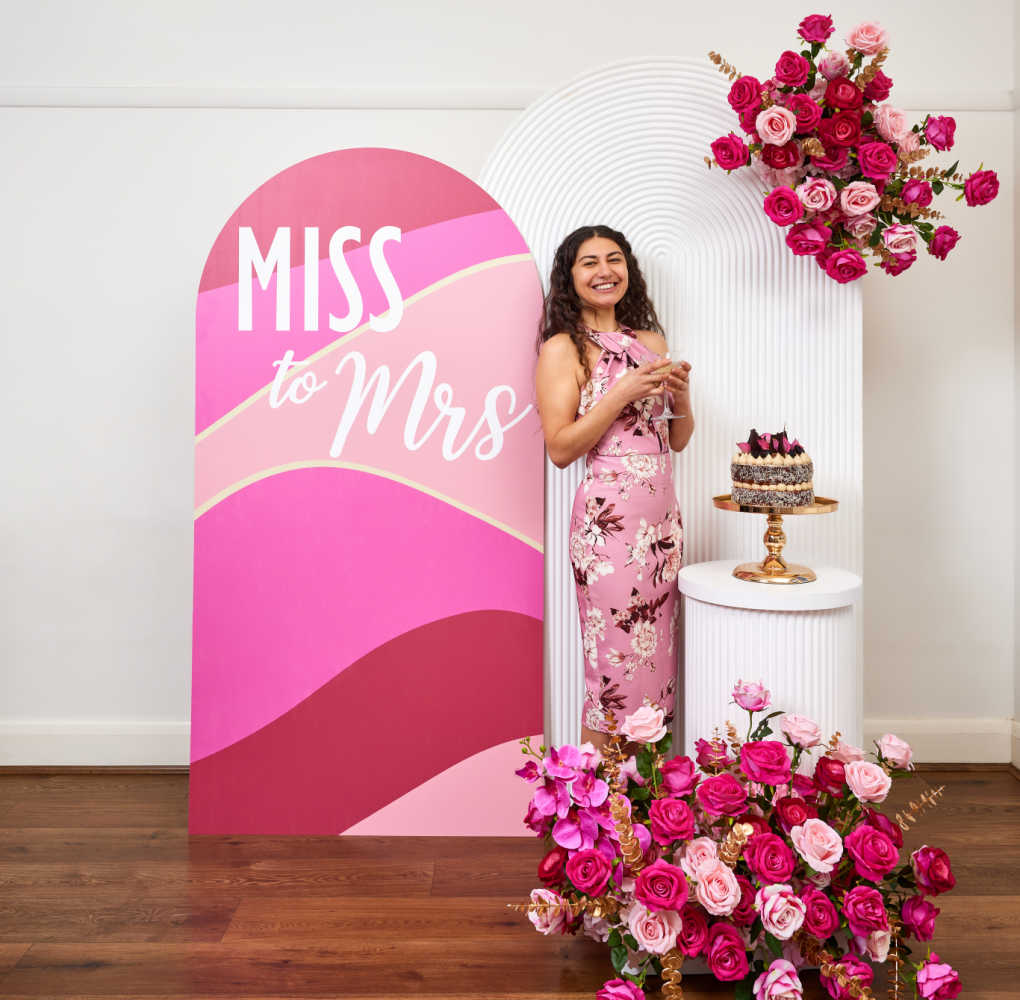 Miss to Mrs Backdrop - Melbourne | Country Charm Event Hire