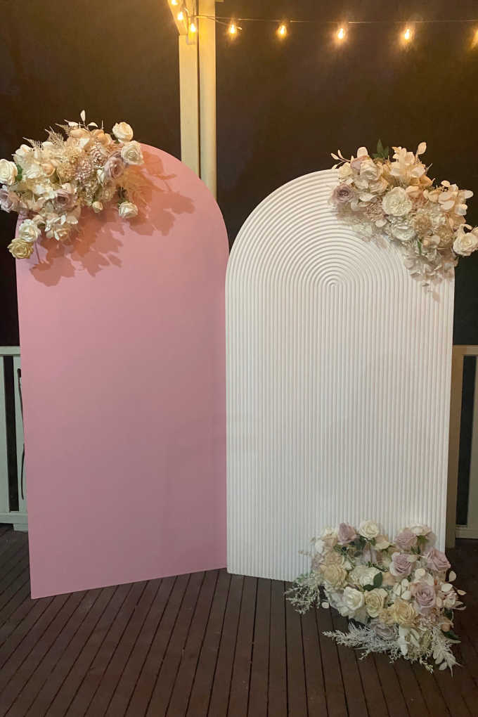 Pink & White Arch Backdrop Package | Country Charm Event Hire