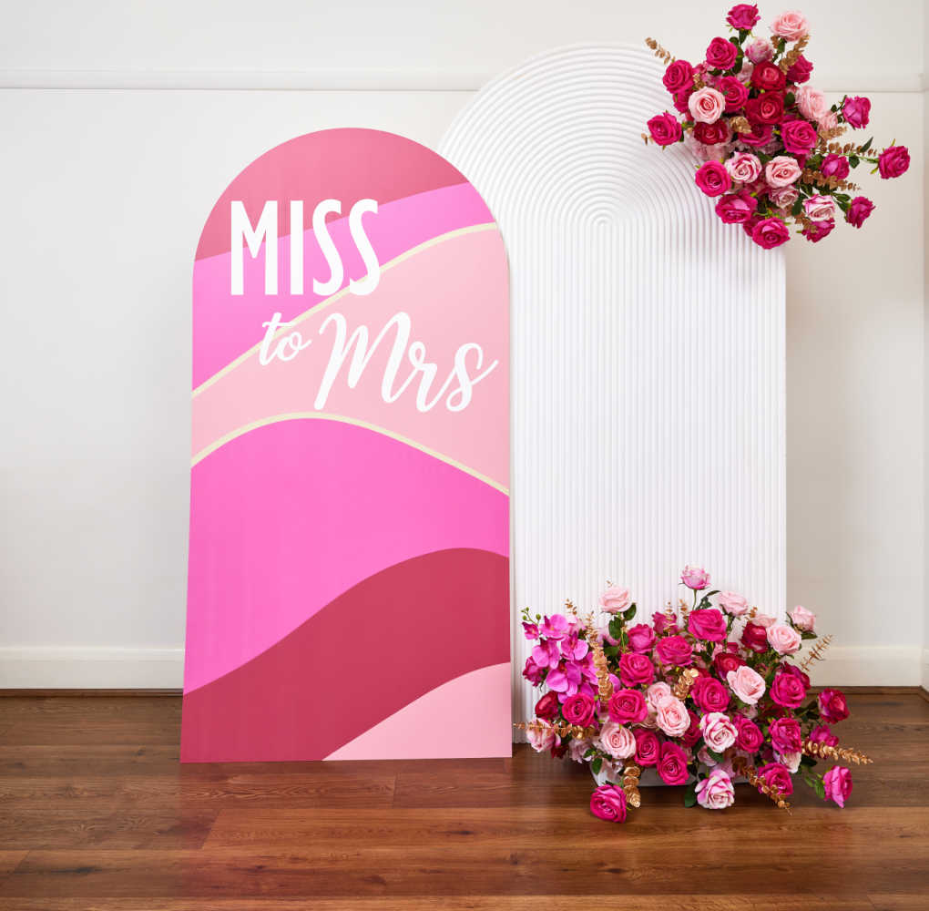Pink Miss to Mrs Backdrop Package | Country Charm Event Hire